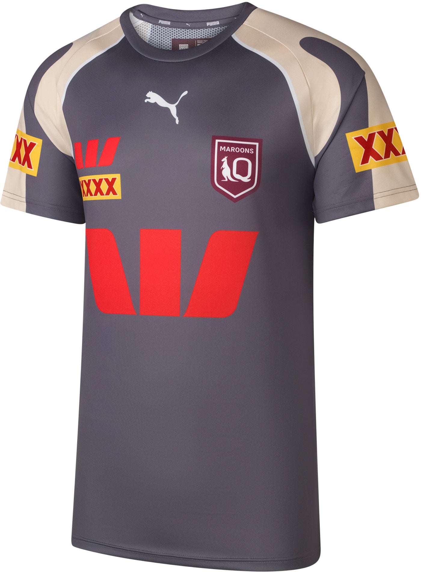 QLD Maroons 2026 State of Origin Mens Grey Training Shirt | 78506401 ...
