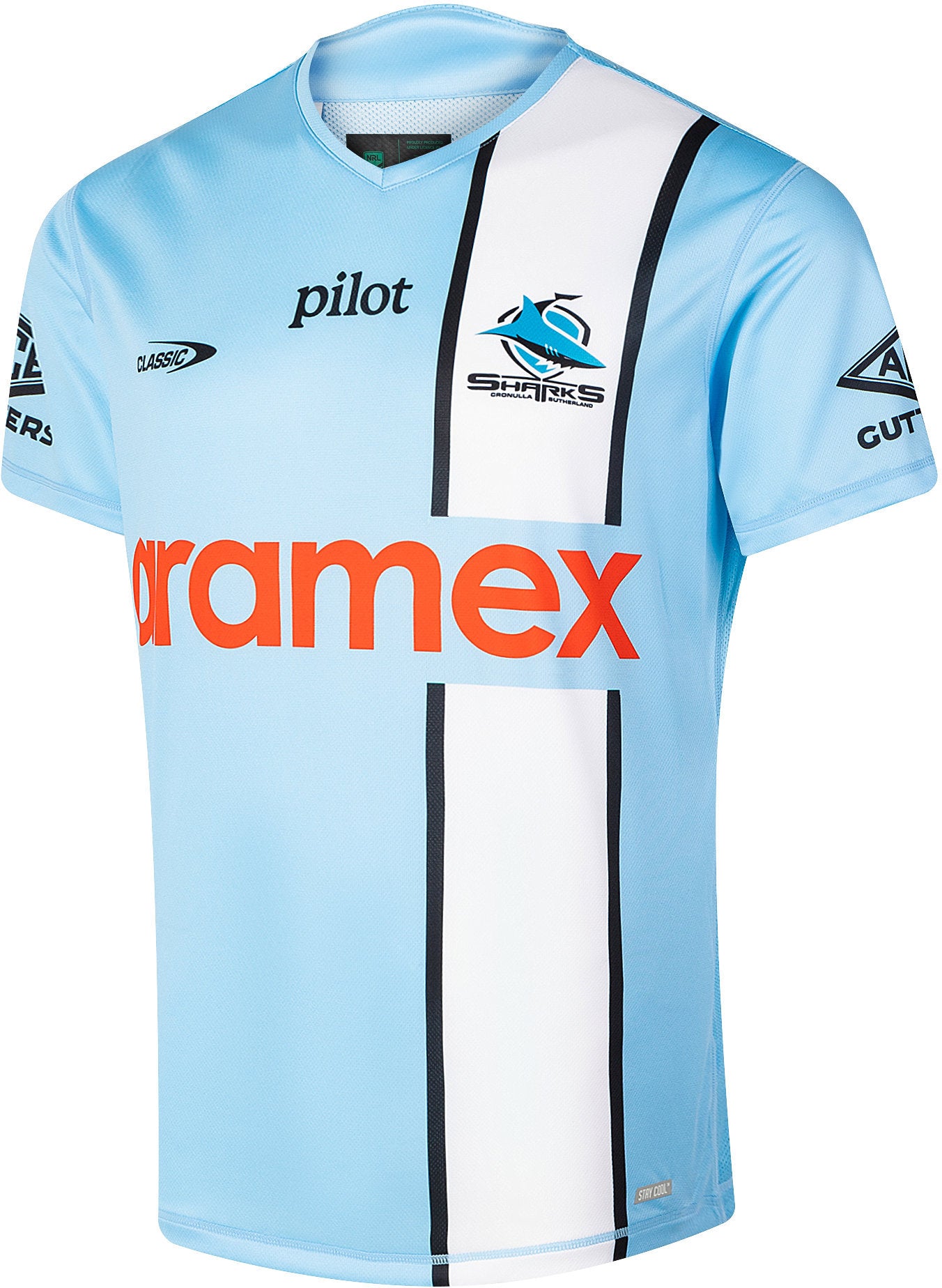 Cronulla Sharks 2026 NRL Mens Sky Blue Training Shirt | CS26MT1 | Savvy ...