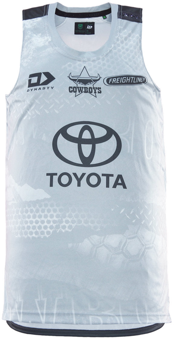 North Queensland Cowboys 2026 NRL Mens Grey Training Singlet ...